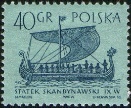 (1963-018) Марка Польша "Скандинавское судно" Парусные суда III