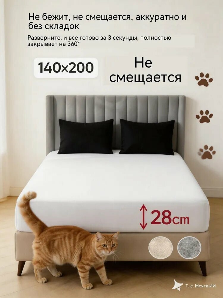 Наматрасник 140x200х28см белый