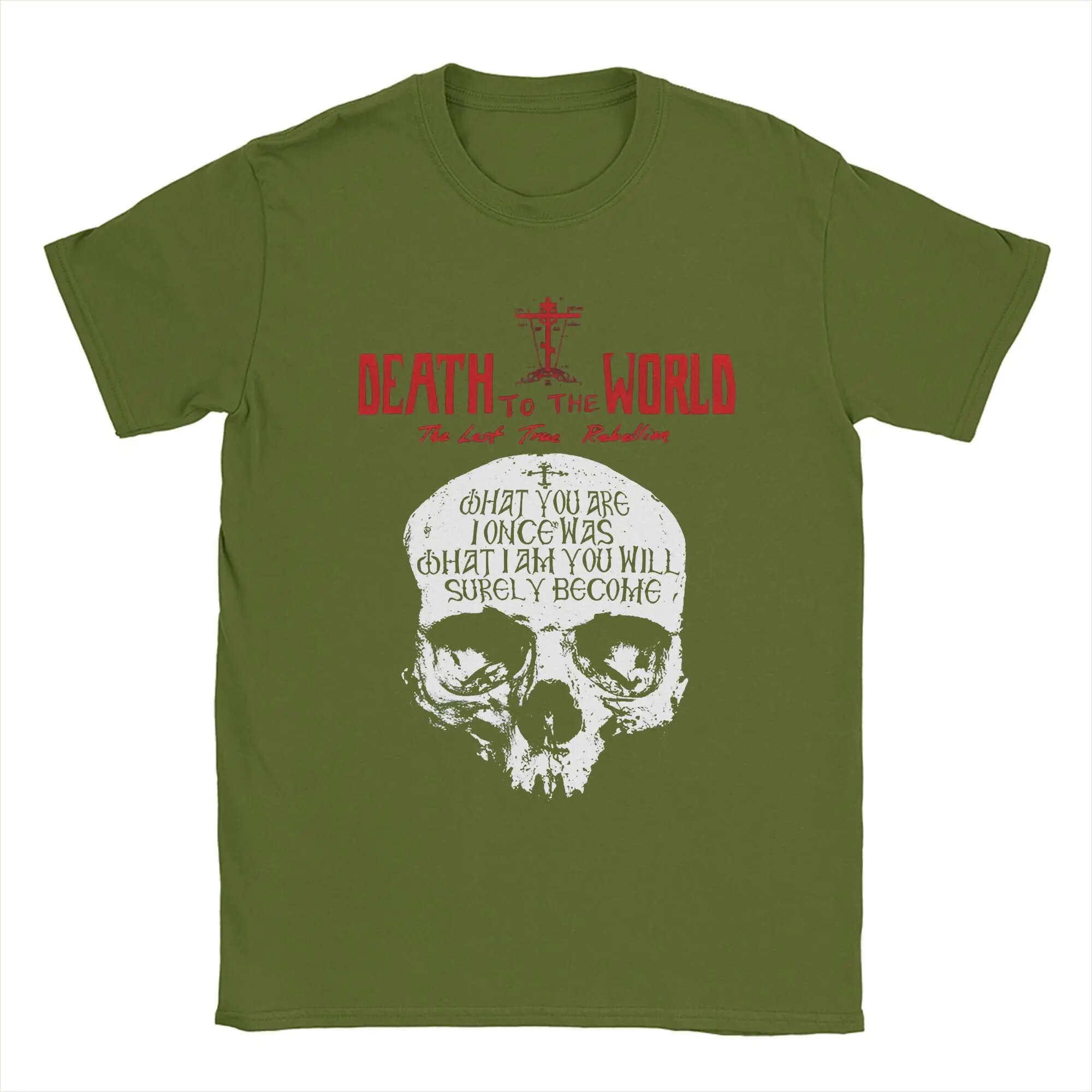 Мужские хлопковые футболки ZXDingZhi "Смерть для мира" XL, 1-Army Green