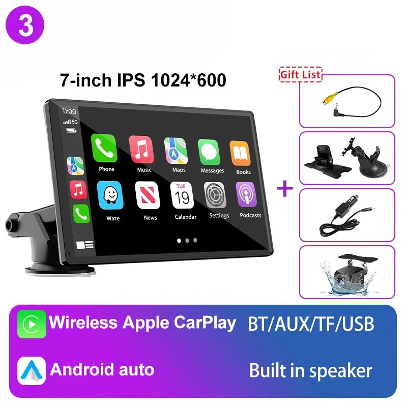 7-дюймовый Автомобильный Дисплей IPS Android Auto Apple CarPlay X7PLUS-carplay-8led1