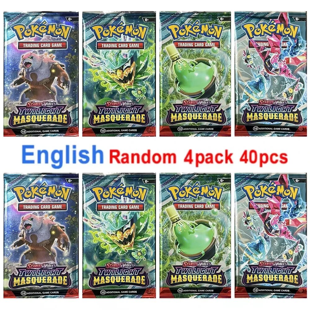 Коллекционные карты Pokemon 4 упаковки TAKARA TOMY 40pcs TWI English