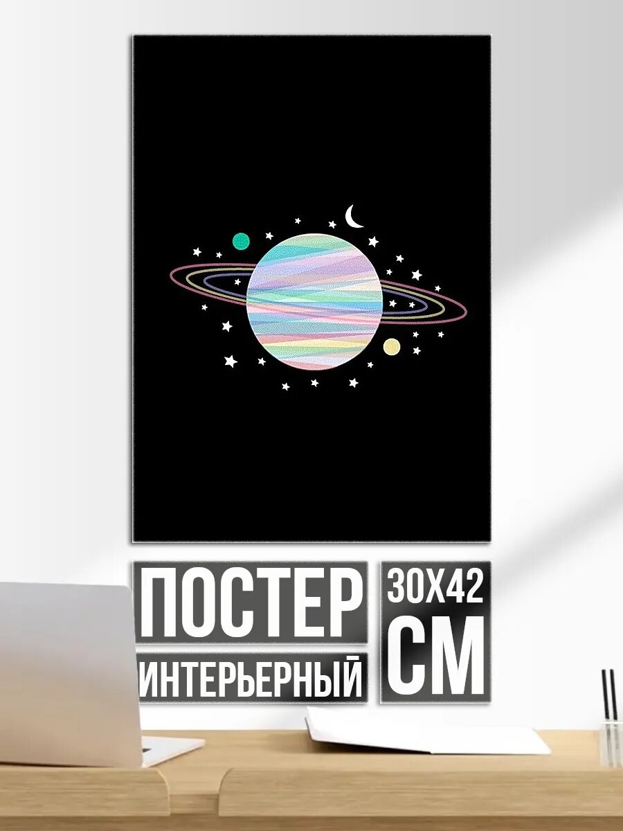 Плакат постер Космическая планета