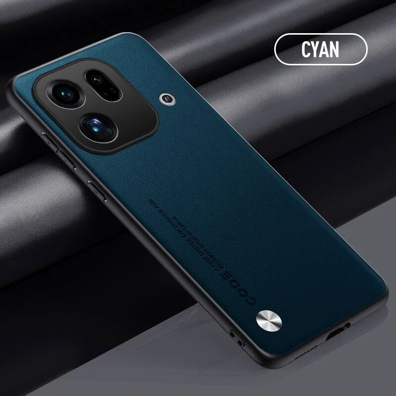 Высококачественный кожаный чехол KunLun из углеродного Оппо Файнд Х9 Про, Синий, Navy Leather