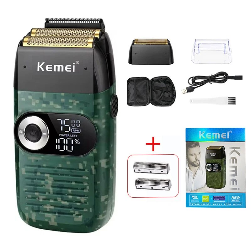 Электробритва Kemei KM-2026/2027 для мужчин green-with blade