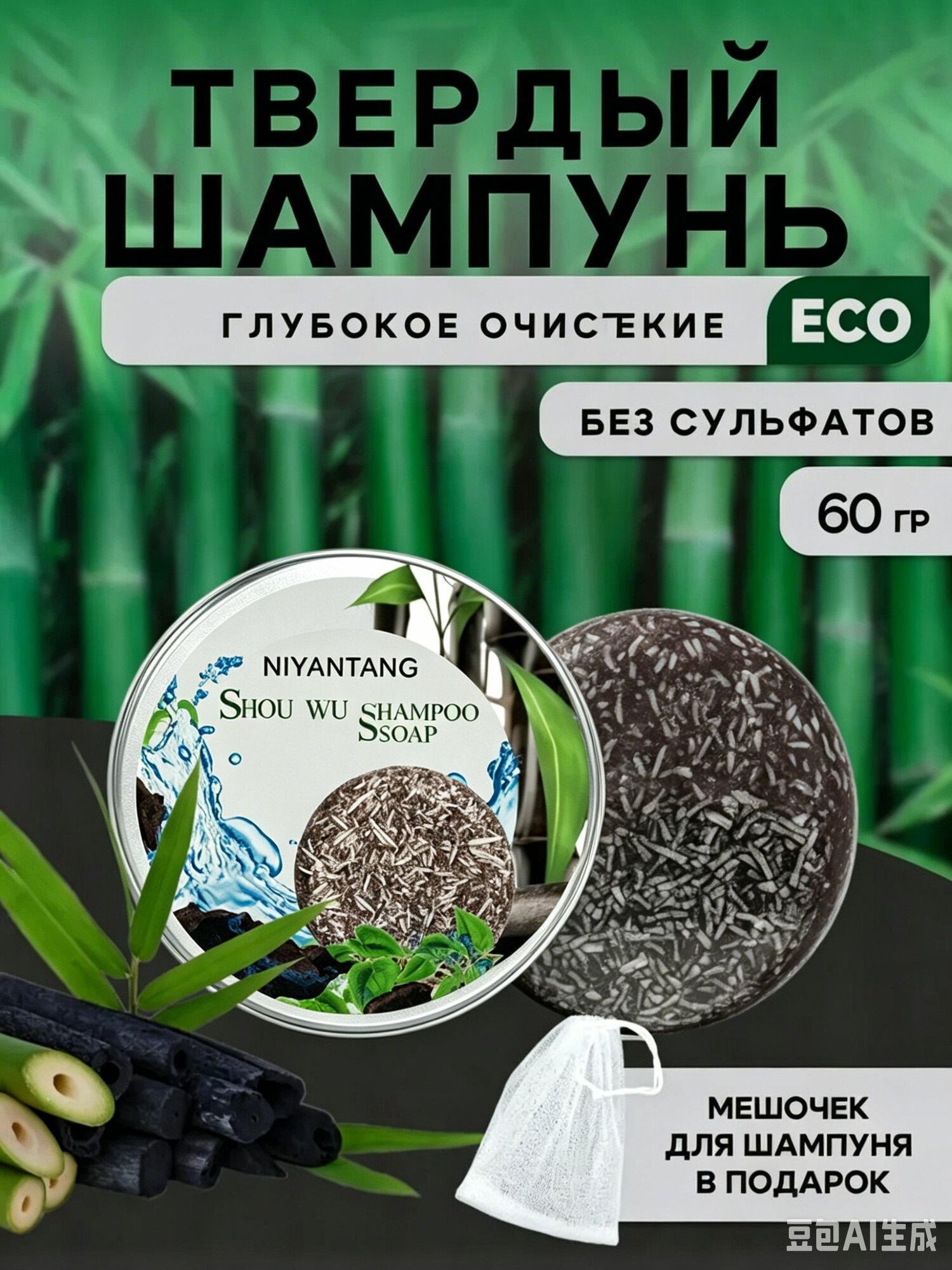 GreenAurum Шампунь твердый, 60 мл
