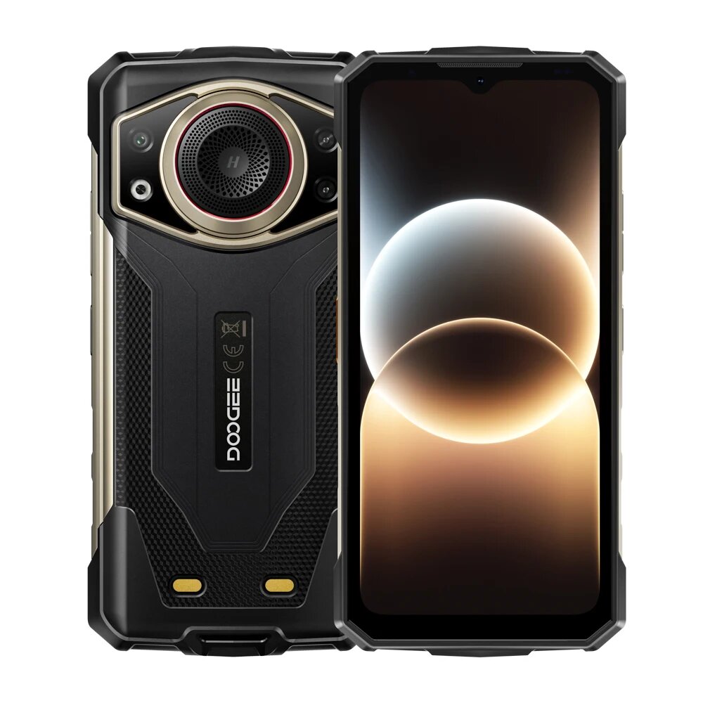 Doogee Fire 7 Ultra 5G защищенный смартфон, 6 ГБ ОЗУ, 256 ГБ ПЗУ, 6,56-дюймовый IPS-экран, аккумулятор 13000 мАч, Android 15, серый/титановый цвет.