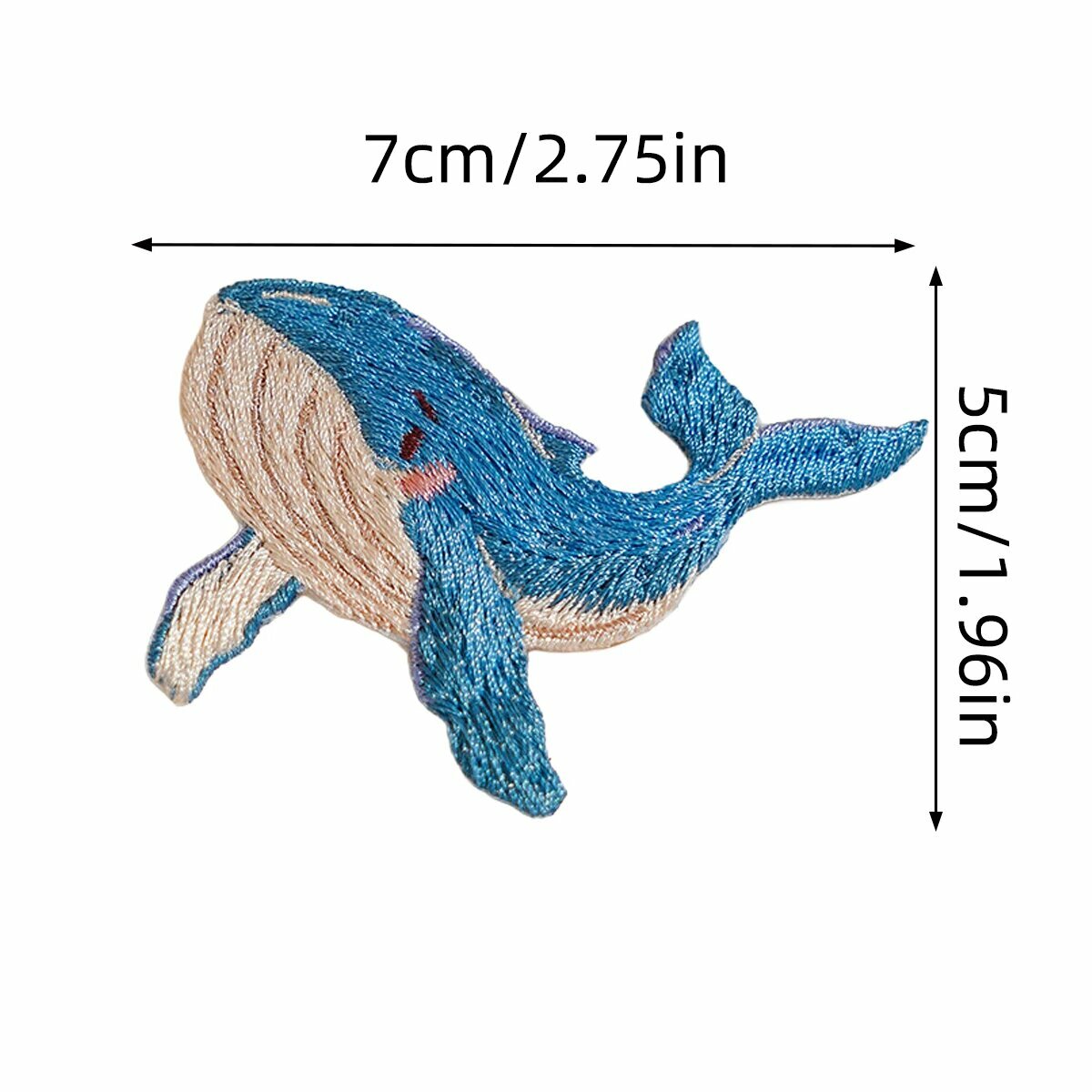 Вышитая нашивка морские обитатели 5см*8см Whale-02