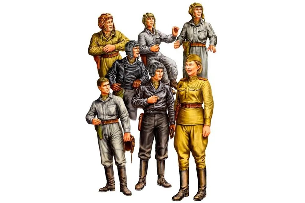 HobbyBoss 84411 1/35 Русские солдаты-танкисты, сборная модель из ABS пластика