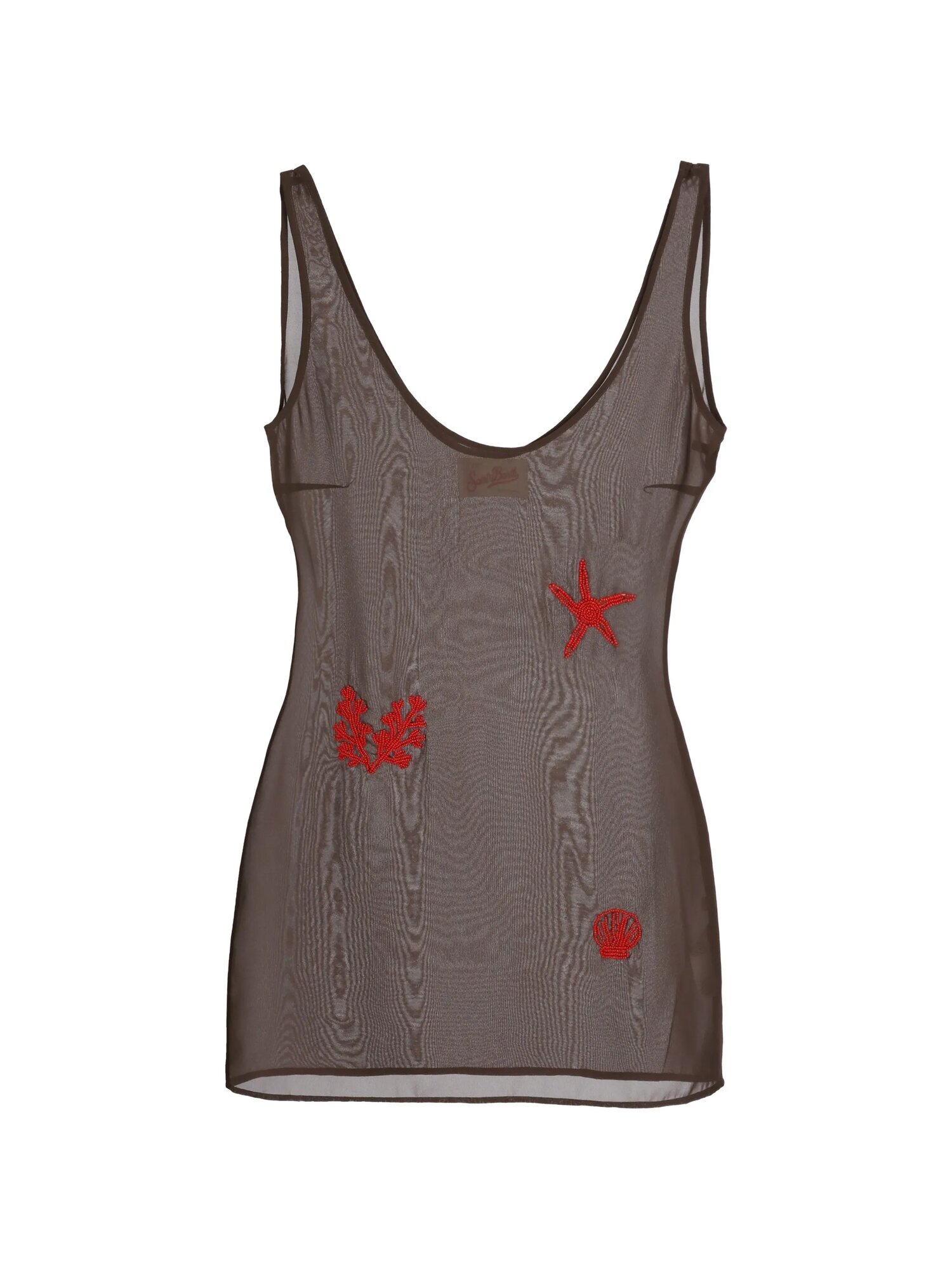 Платье Bead-embellished mesh mini dress