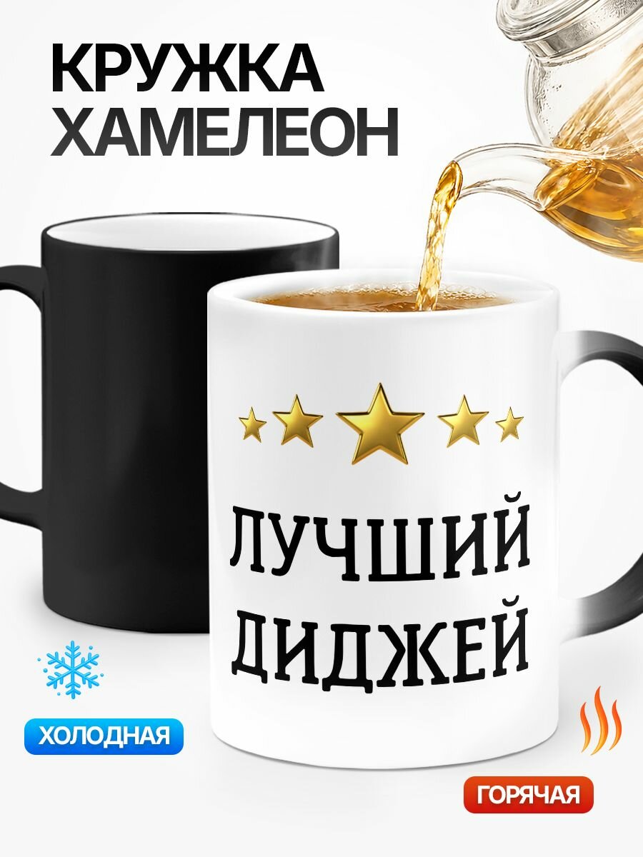 Кружка хамелеон в подарок Лучший диджей