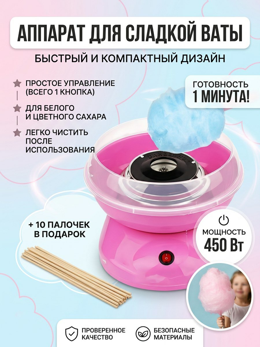 Аппарат для сахарной ваты, домашняя сладкая вата