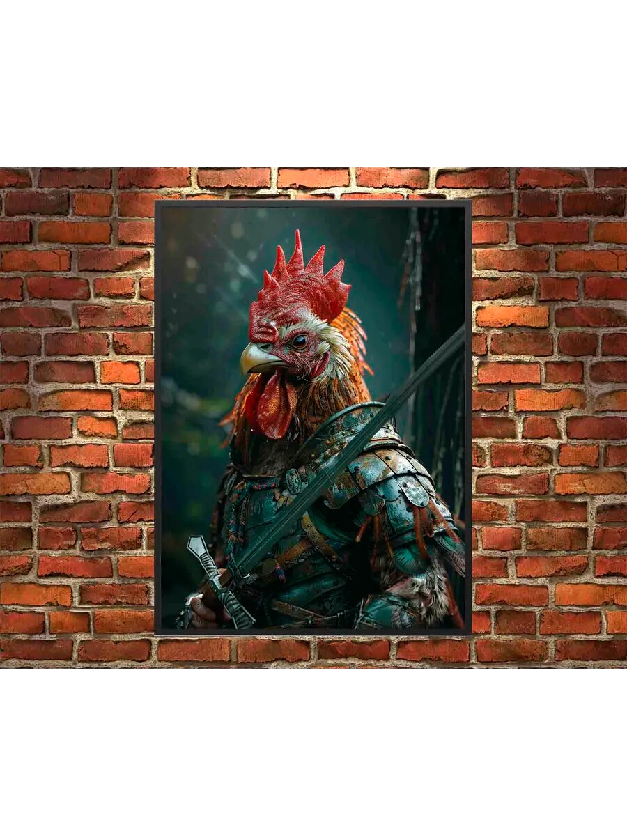 Петух-птица-гладиатор 4, Плакат 30x42см