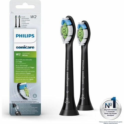 Philips Sonicare HX6062/13 - Optimal White - Сменные насадки для зубных щеток с зарядным устройством Sonic - 2 черных