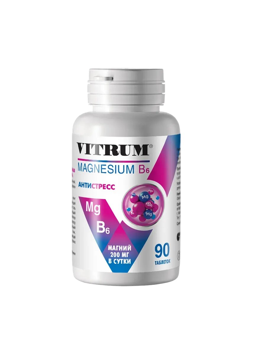 Витрум Магний В6/Vitrum Magnesium B6 таблетки покрыт. об. массой 1200 мг 90 шт