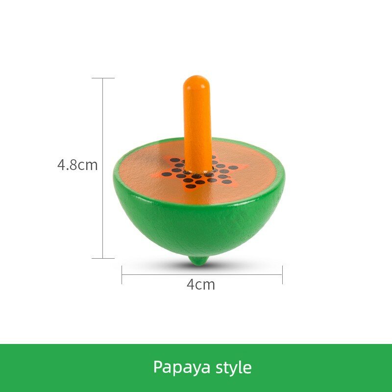 Деревянная игрушка-топ с папайей для детей 3-4 лет, ручной вращающийся спиннер, обучающая игрушка