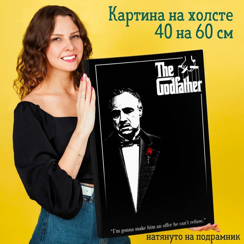 Большая картина интерьерная постер на холсте на стену 60 на 40 см постер Крестный Отец