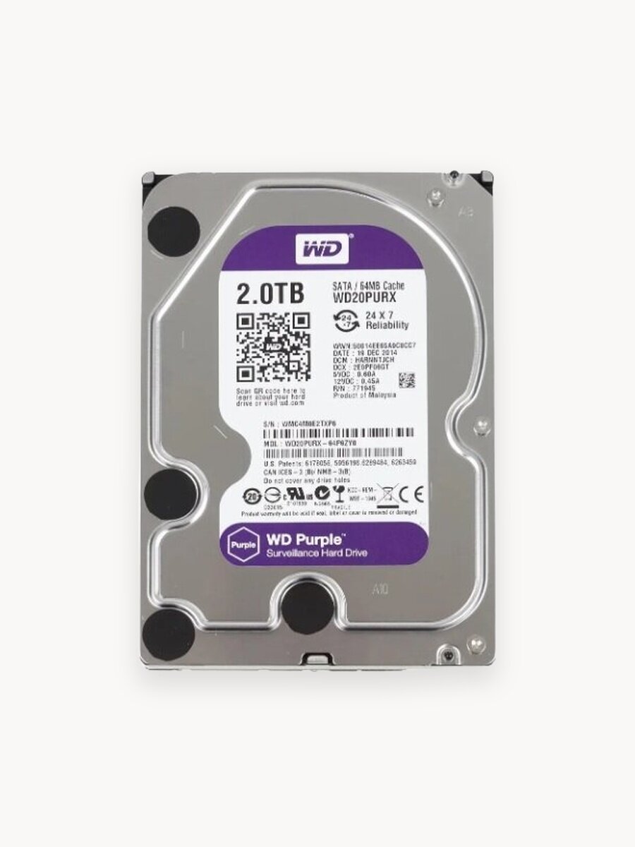 Жесткий диск Western Digital WD Purple 2 ТБ WD20PURX