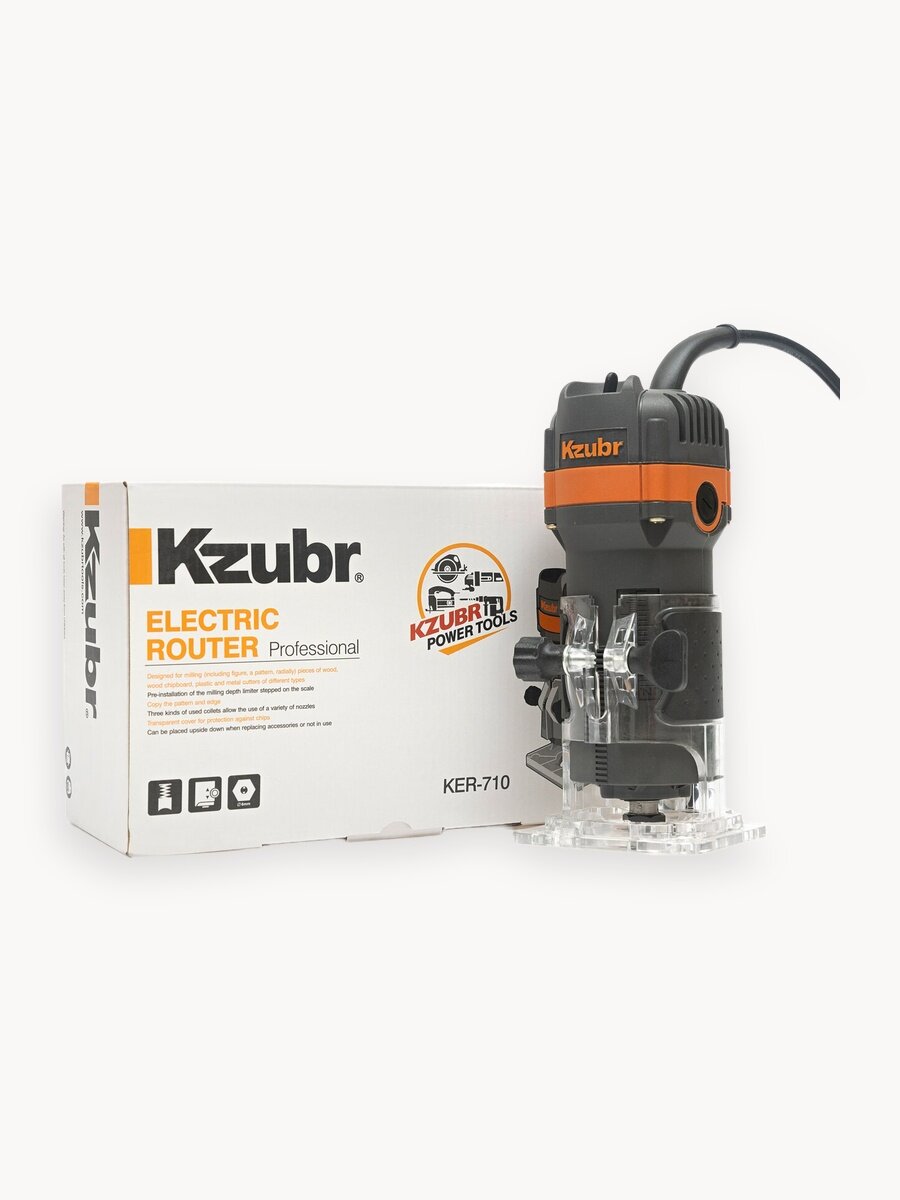 Фрезер Kzubr KER-710, кромочный, 6 мм, плавный пуск, защита от перегрузки