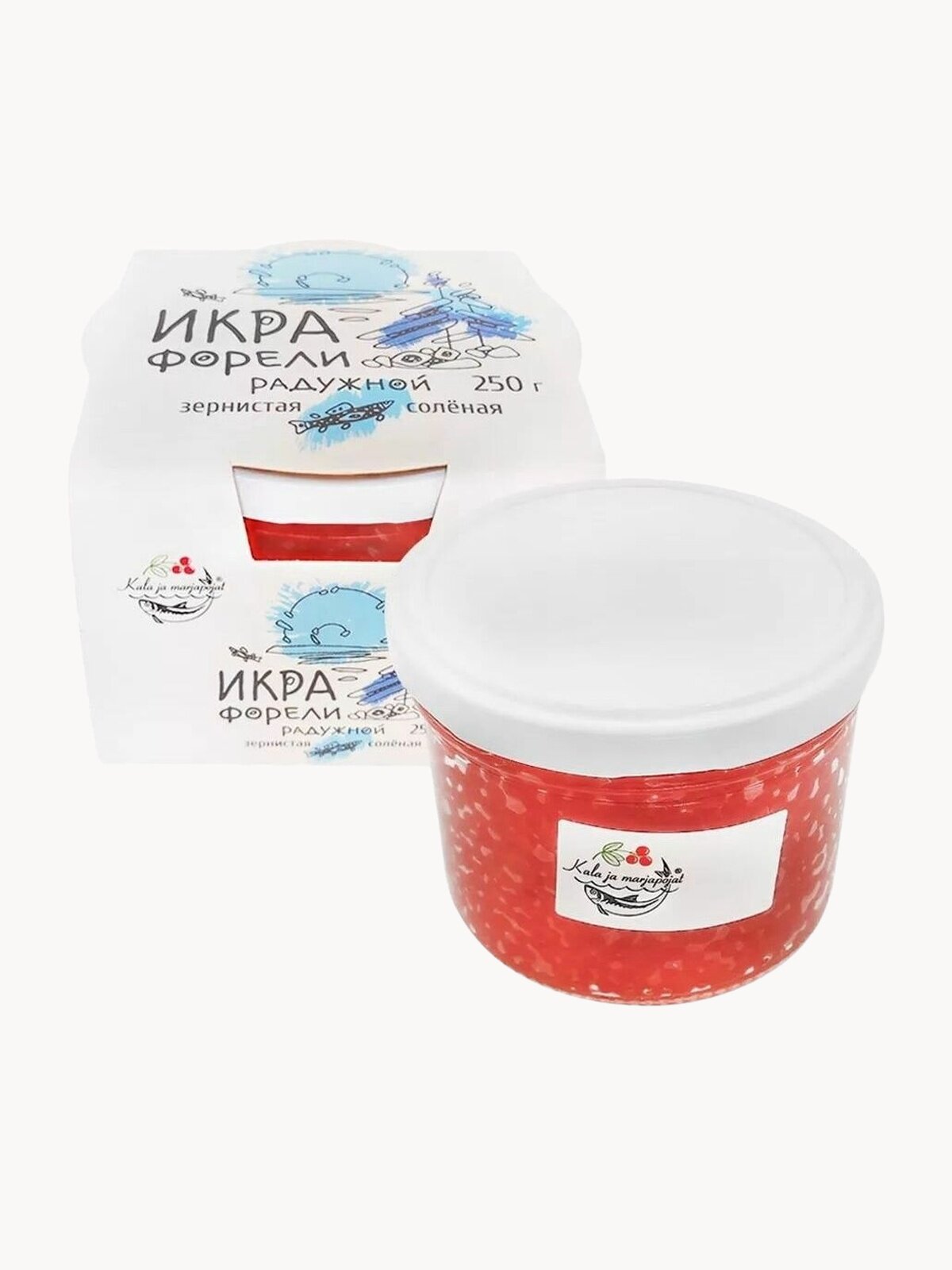 Икра форели красная, лососевая зернистая, Кала я марьяпоят , 250 г