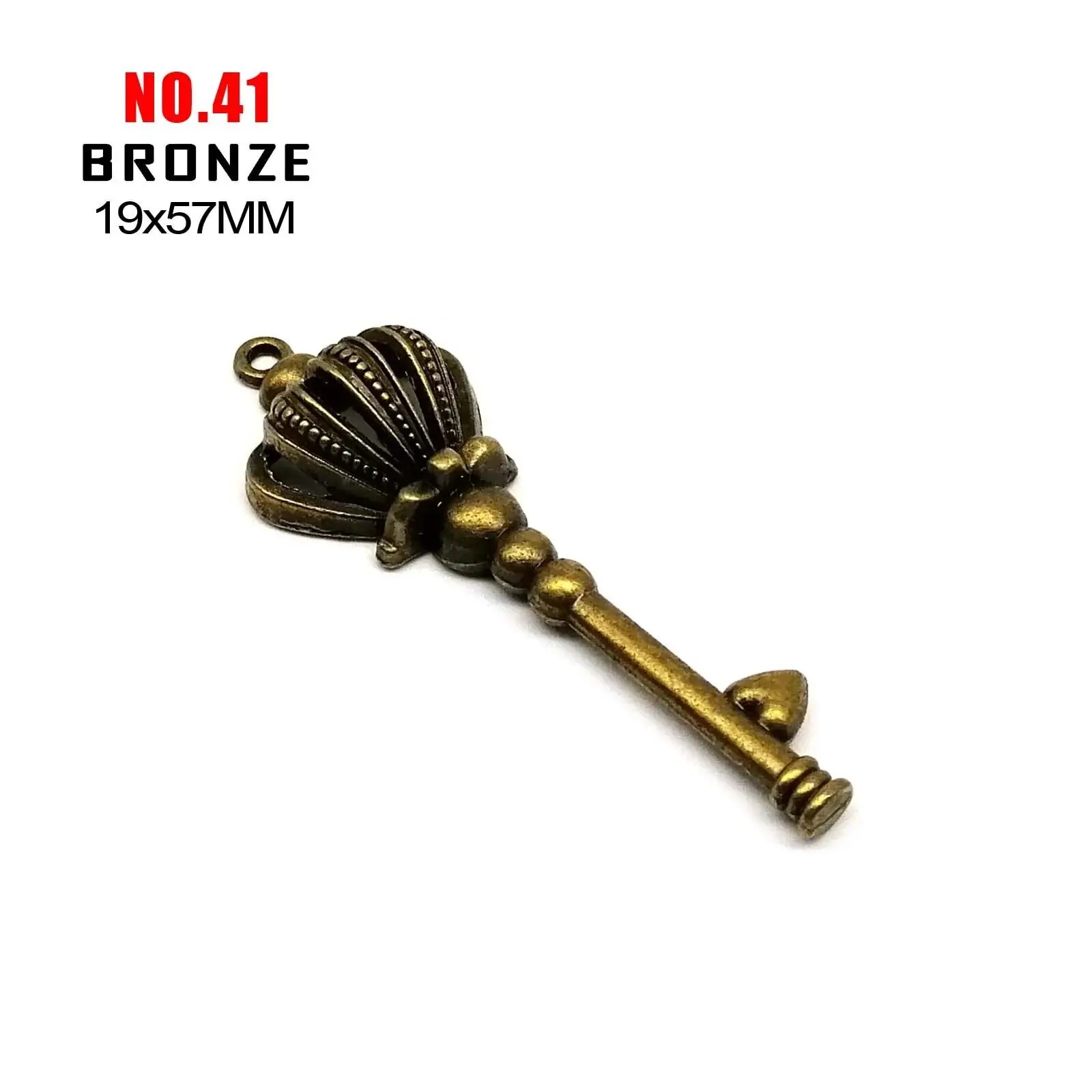 Подвеска-ключ бронзовая No.41, 19x57 мм
