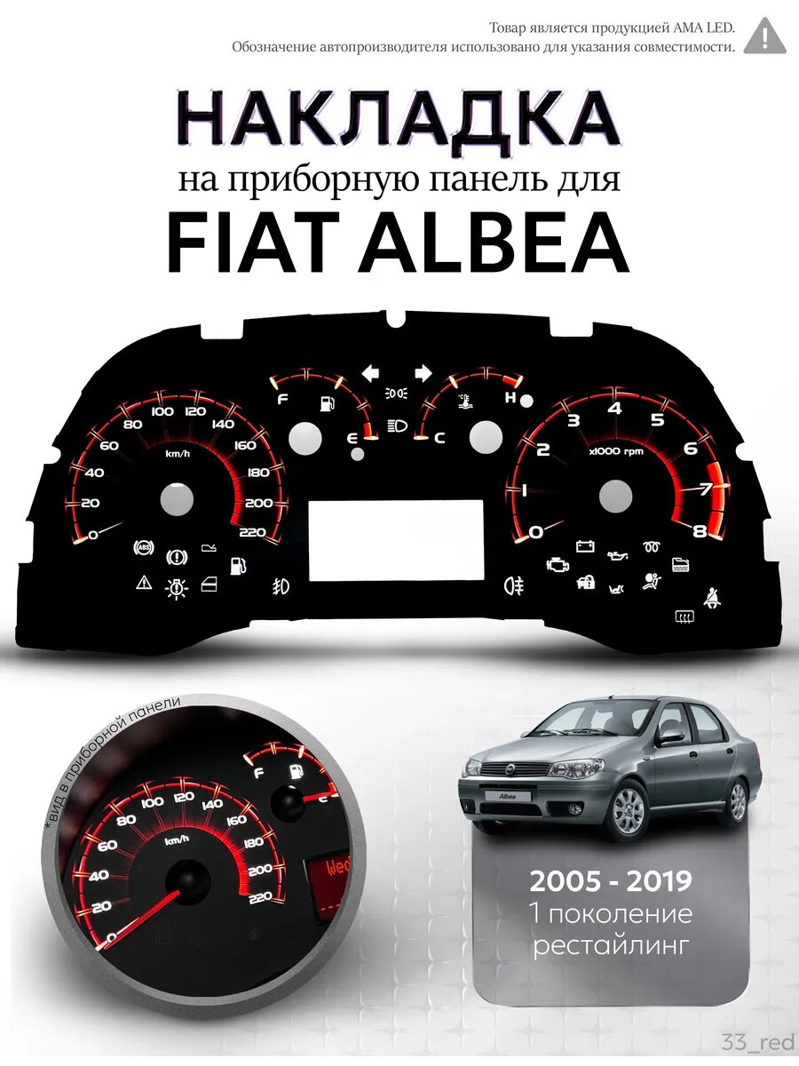 Шкала, Накладка для приборной панели на FIAT Albea