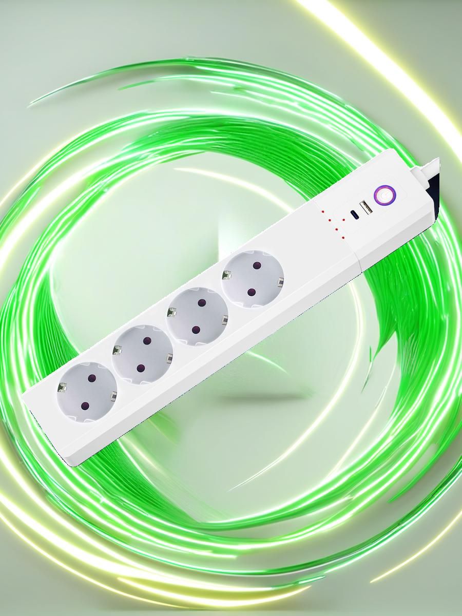 Умный удлинитель Wi-Fi Xenon PD65W, 16А, 3500Вт. Поддерживает приложение Smart Life, голосовые помощники Alexa и Google Assistant. Сертификаты CE, RoHS.