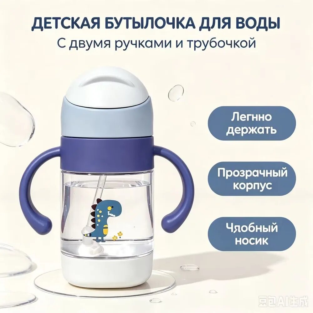 Поильник с трубочкой детский непроливайка
