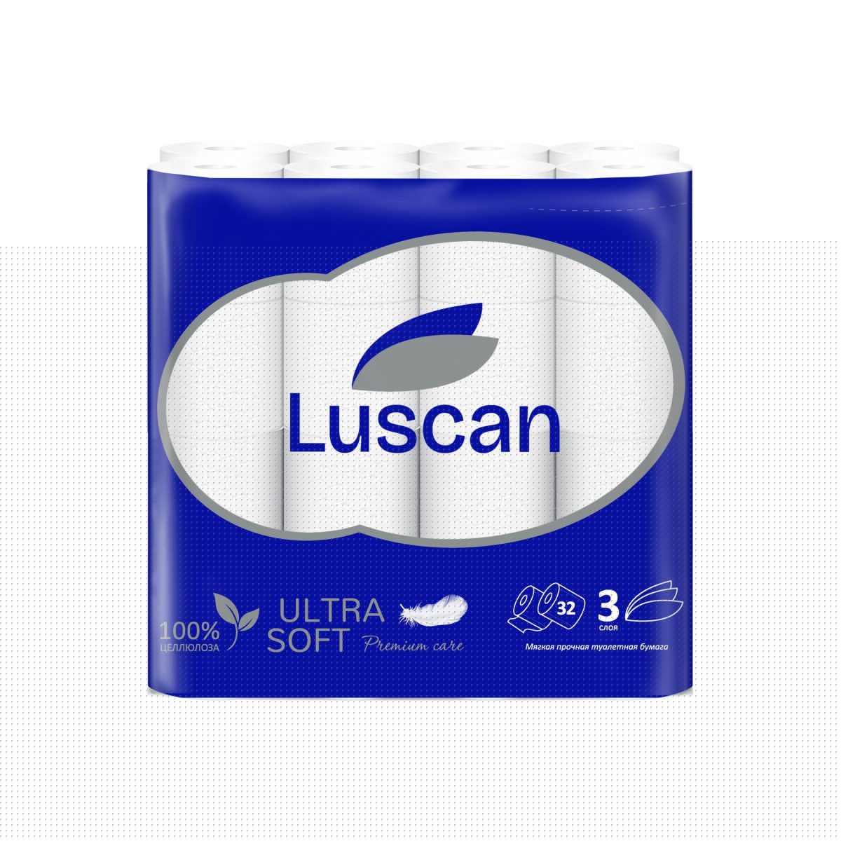Бумага туалетная 3-слойная Luscan Deluxe Mega Pack, белая, 17м, 32 рул/уп (2128985)