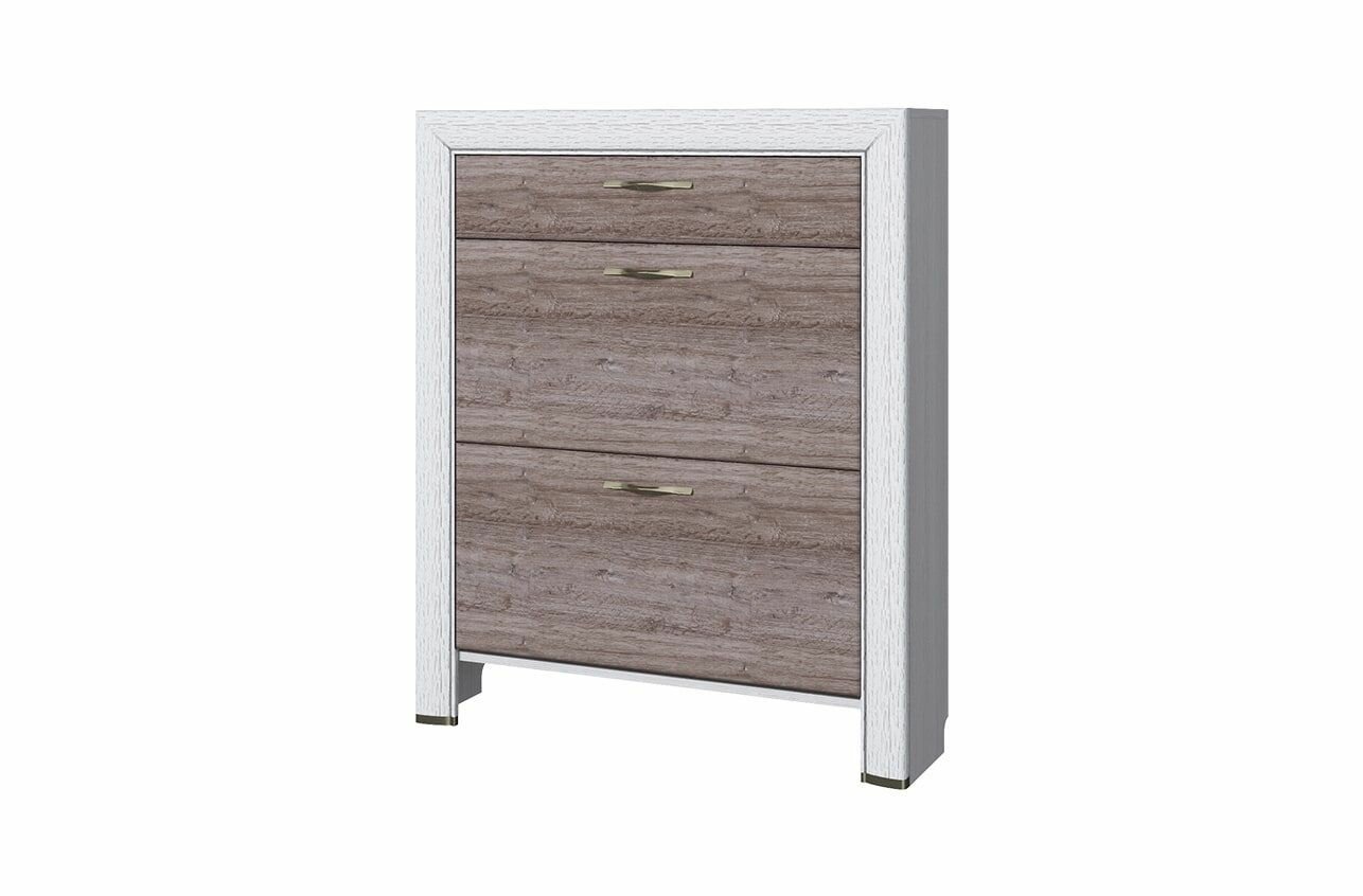 Тумба для обуви Anrex OLIVIA 2D1S, 92.6 x 28.5 x 111.8 см, цвет: вудлайн крем/дуб анкона