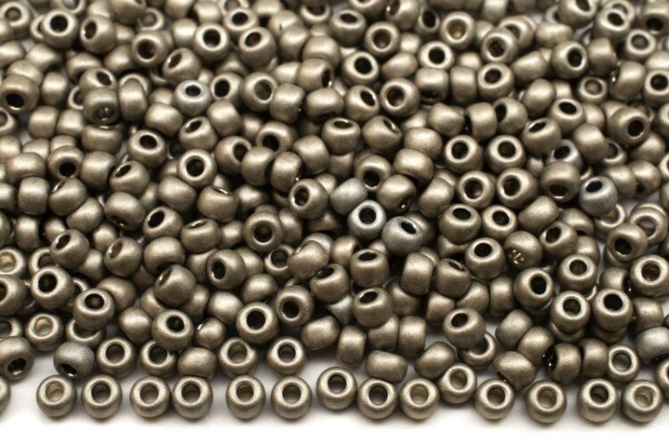 Бисер чешский PRECIOSA круглый 10/0 18542М матовый серый металлик, 5 грамм