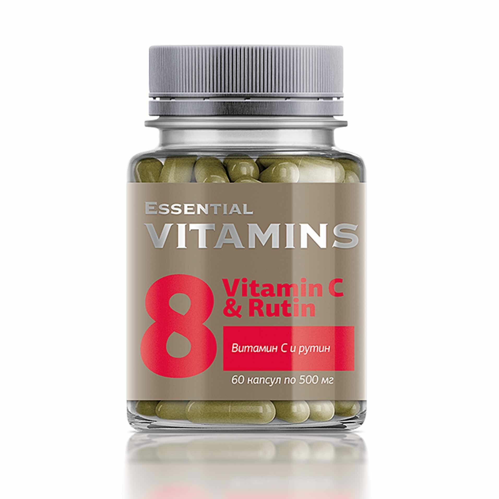 Витамин С и рутин Essential Vitamins, 60 капсул