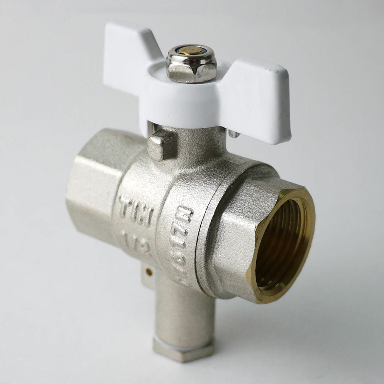 Кран шаровый под термодатчик М10 TIM вн/вн, рычаг 1/2"