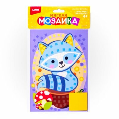 Мозаика самокл. LORI."Енот"21*15см. мягкая. п/бл. (КЭ-004)