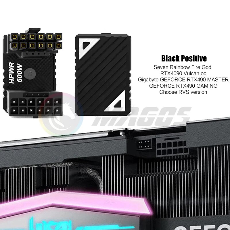 Кабель-переходник 12VHPWR Flying Elephant 600 Вт Black Positive