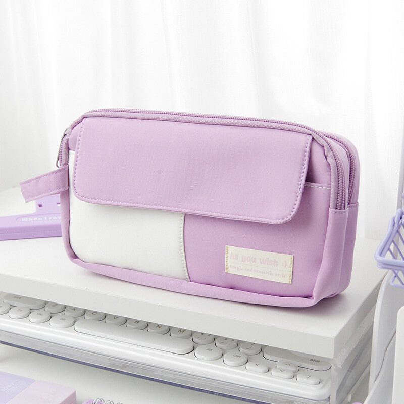 Пенал Eslite, темно-фиолетовый, застежка-молния