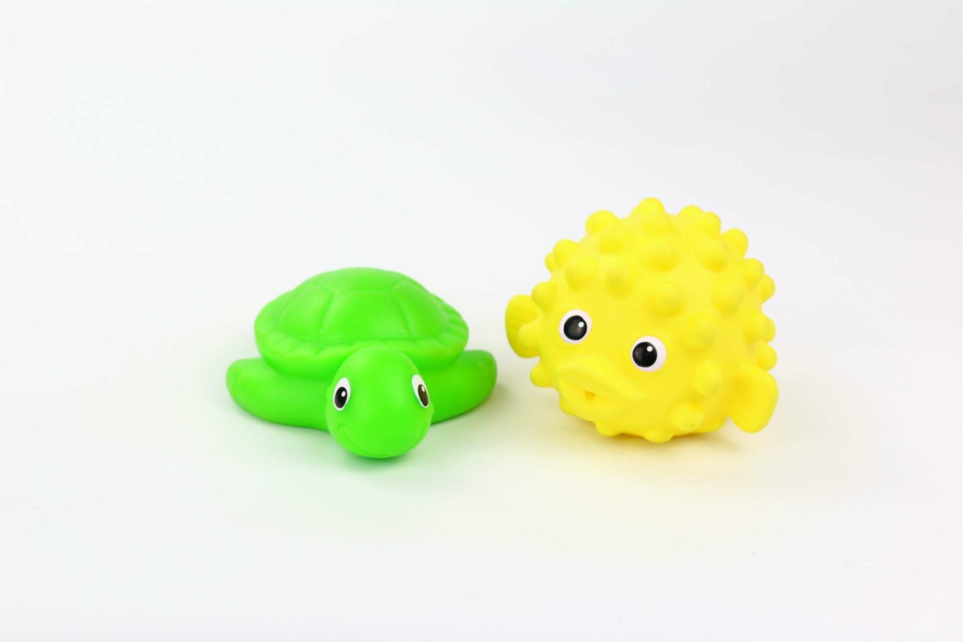 Набор игрушек из ПВХ для купания "Черепаха, Рыба-Еж", размеры 2,9 - 4,7 см