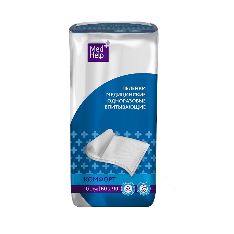 Медхелп Пеленки Впитывающие Одноразовые Для Взрослых 60Х90см №10