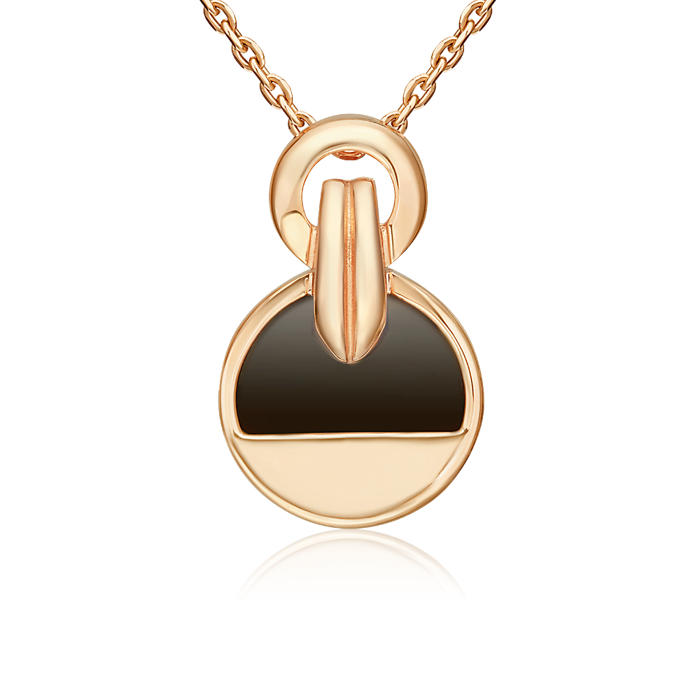 Подвеска, красное золото, 585 проба, оникс