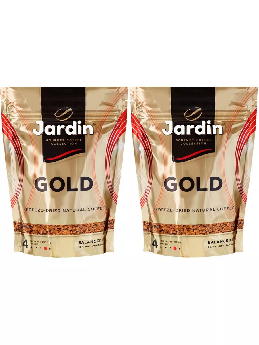 Кофе Jardin "Gold", растворимый, арабика, в зип-пакете, 100%, 2шт по 75гр