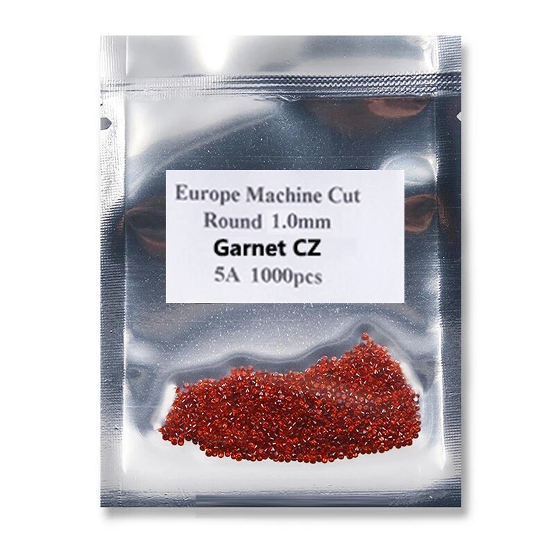 Garnet CZ 1.0mm, 1000шт, 5A, круглые