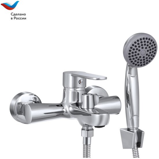 Смеситель для ванны и душа Славен СЛ-ОД-Ф30, с коротким литым изливом, одноручный