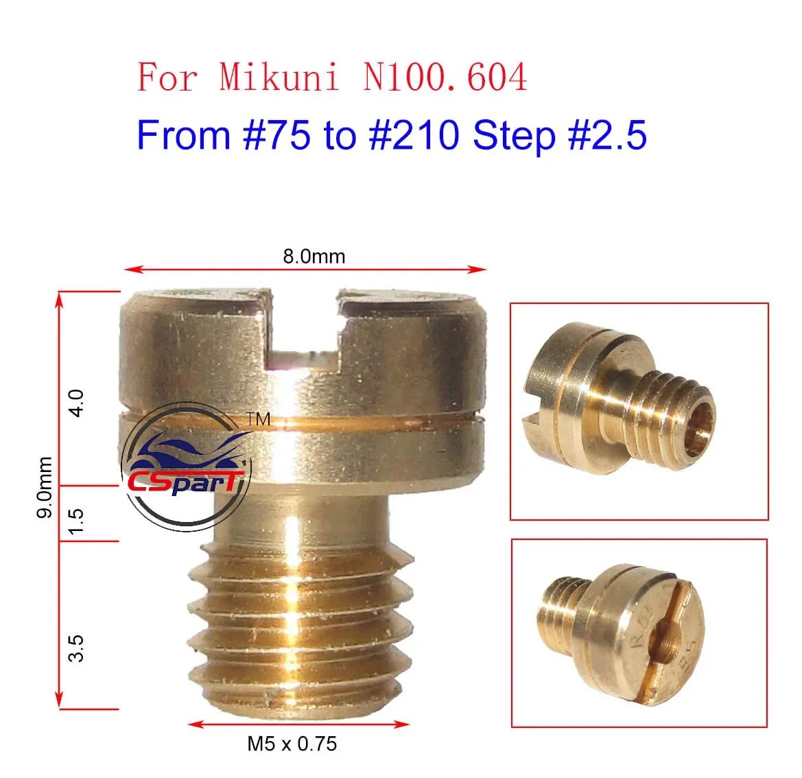 Размер # От 122 до # 170 M5 * 0,75 основная форсунка карбюратора, форсунка для карбюратора Mikuni N100.604 CVK PE PZ PWK 130