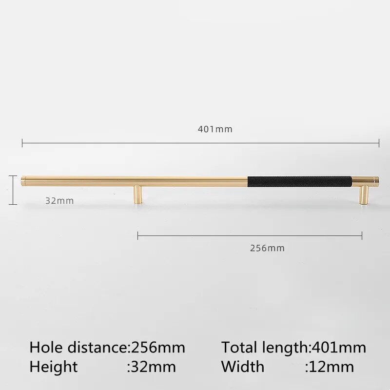 Ручки для шкафов двухцветные золотисто-черные, 256mm