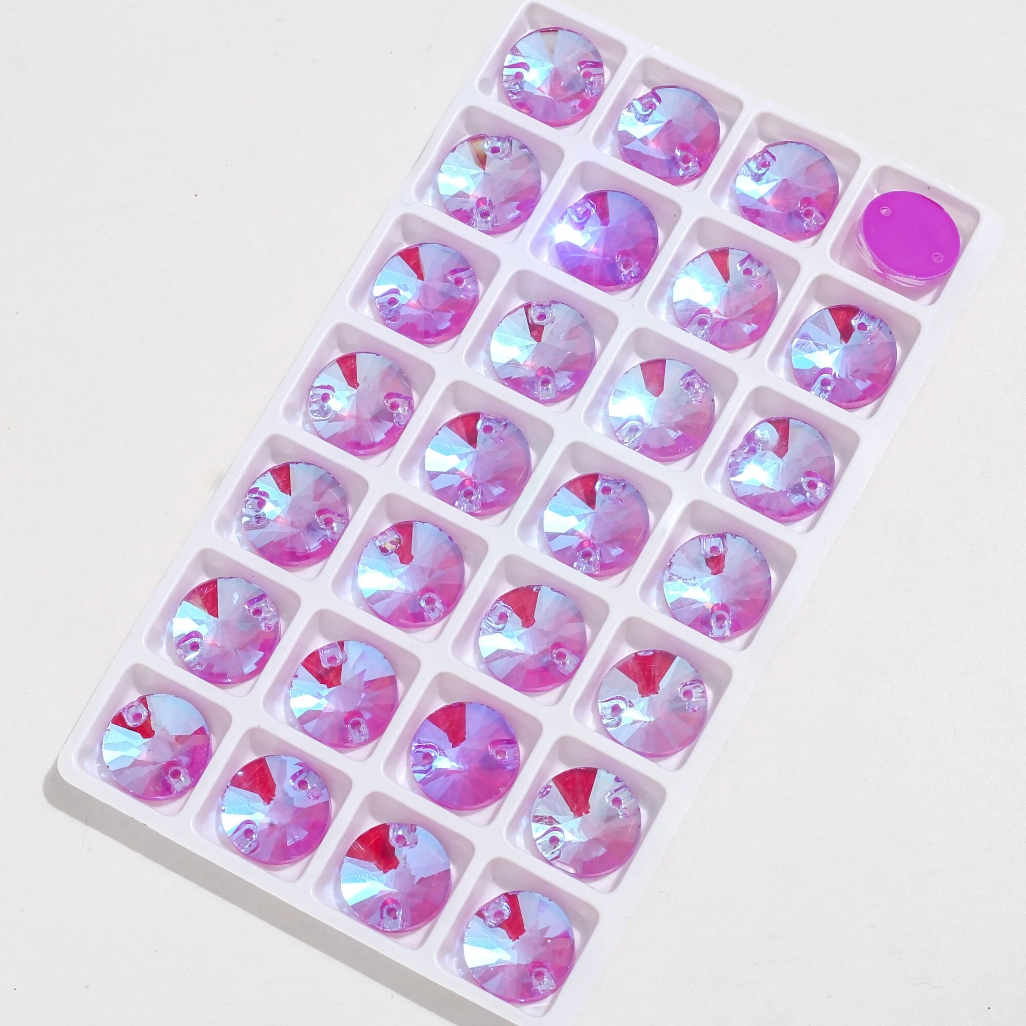 Неоновые круглые стеклянные стразы VC для декора 10mm 60Pieces, Amethyst Mocha