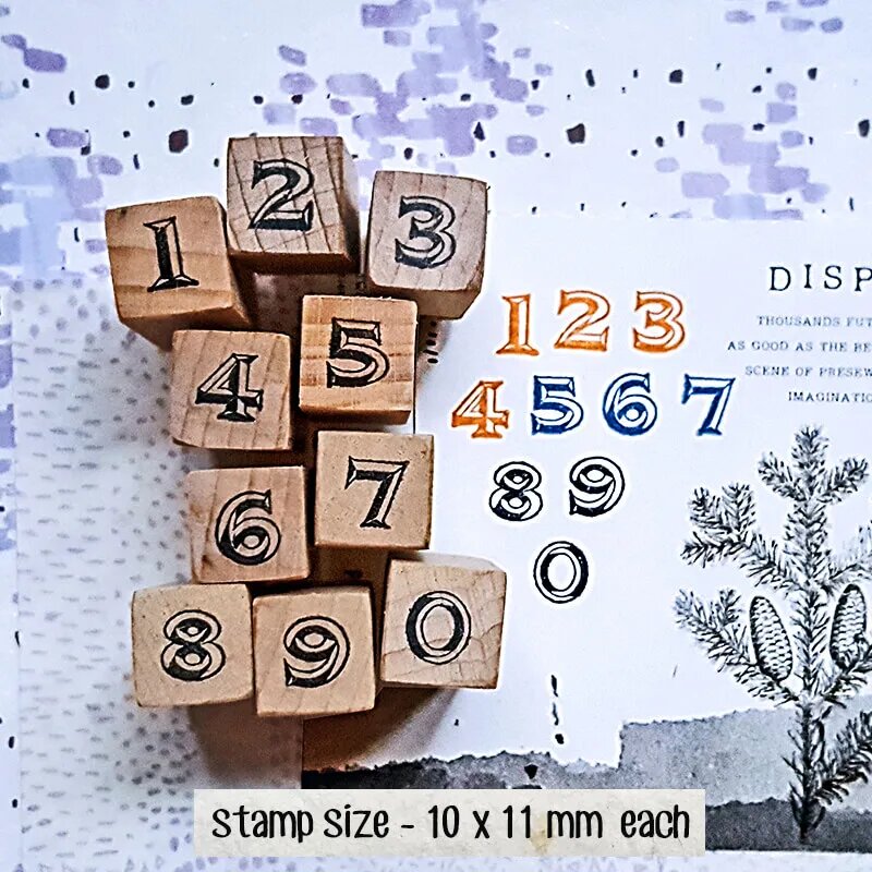 Деревянные штампы для скрапбукинга 10 Stamp Retro Set 2