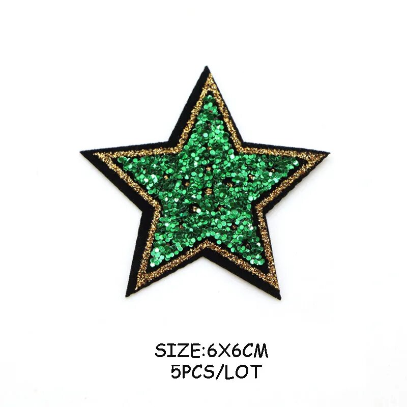 Блестящие звездные нашивки 5 шт. 5PCS -big-star-7
