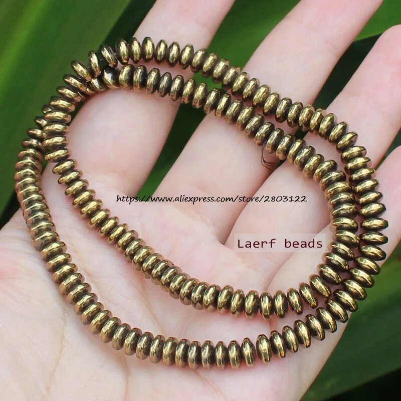 Гематитовый пирит Rondelle бусины лаerf beads 3x6mm 120pcs