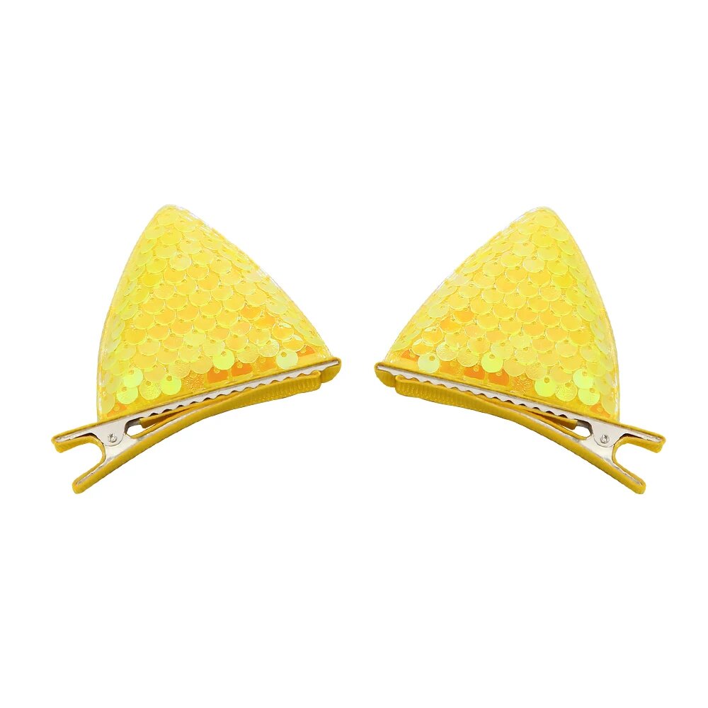 2 шт, заколки для волос с кошачьими ушками Boho Chic 2pcs yellow