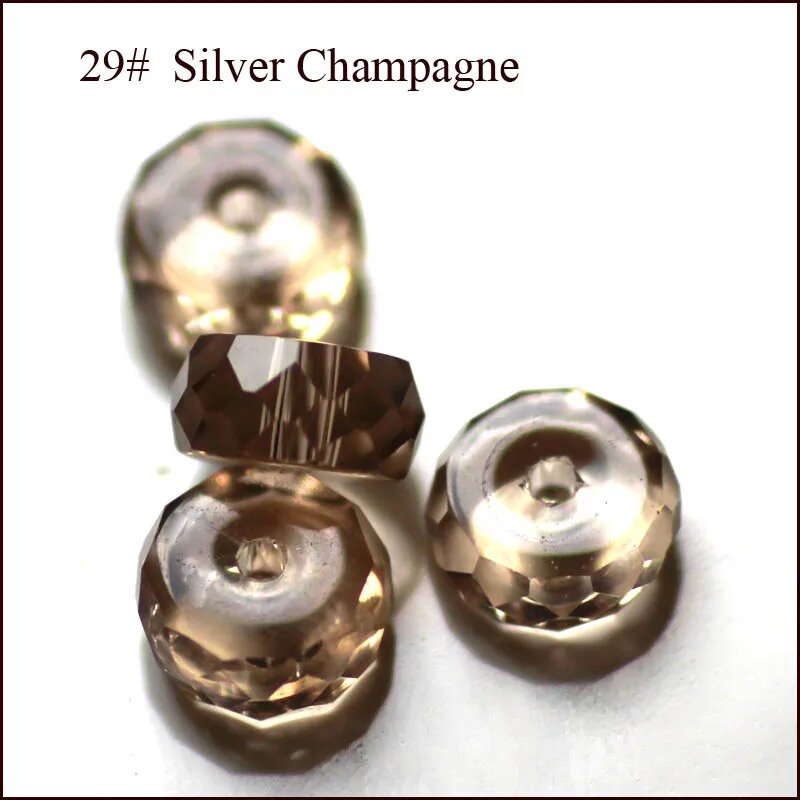 Хрустальные бусины Silver Champagne 4x8 мм