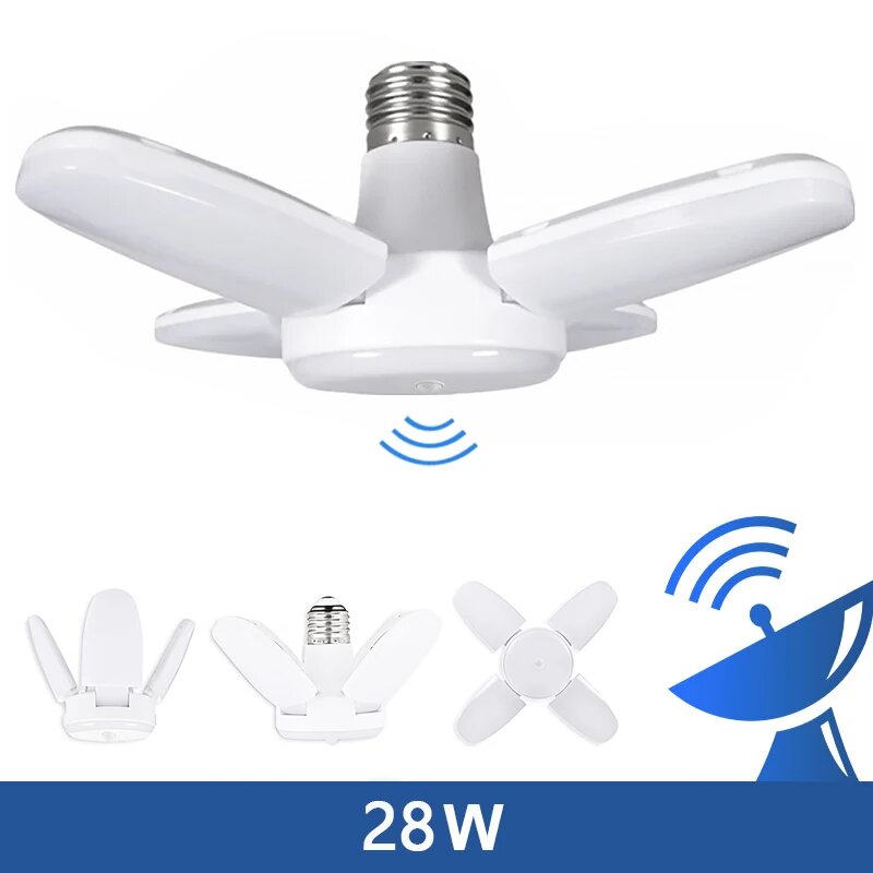 Светодиодная лампа с датчиком движения Lampada LED E27 220 В 28W, Warm White, AC189-265V